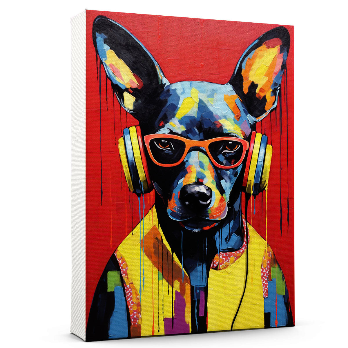 Xoloitzcuintli Dog Headphone Wall Art Dog Decor Dog Painting Room Decor ...