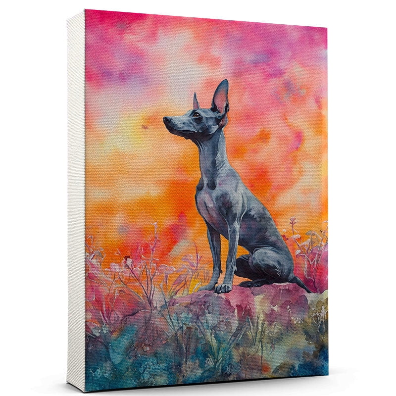 Xoloitzcuintli Dog Playing Climbing Wall Canvas – Xoloitzcuintli Canvas ...