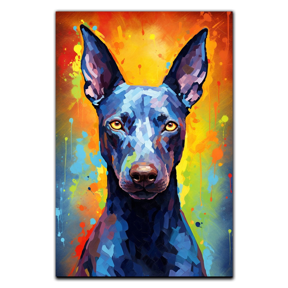Xoloitzcuintli Dog Starry Night Van Gogh Wall Art Canvas for Living ...