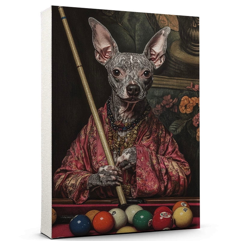 Xoloitzcuintli Vintage Dog Billiards Canvas – Artistic Sports ...
