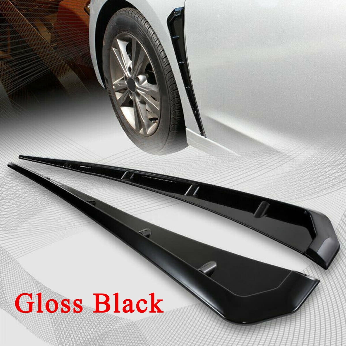 Xomzema 2Pcs Universal Car Fender Side Vents, ABS Gloss Black Air ...