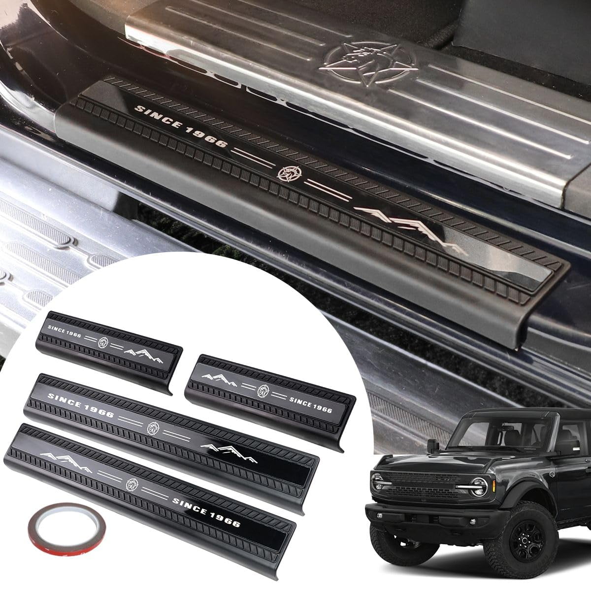 Xomzema Car Door Sill Edge Guards, 4PCS Door Edge Step Dust Shield ...