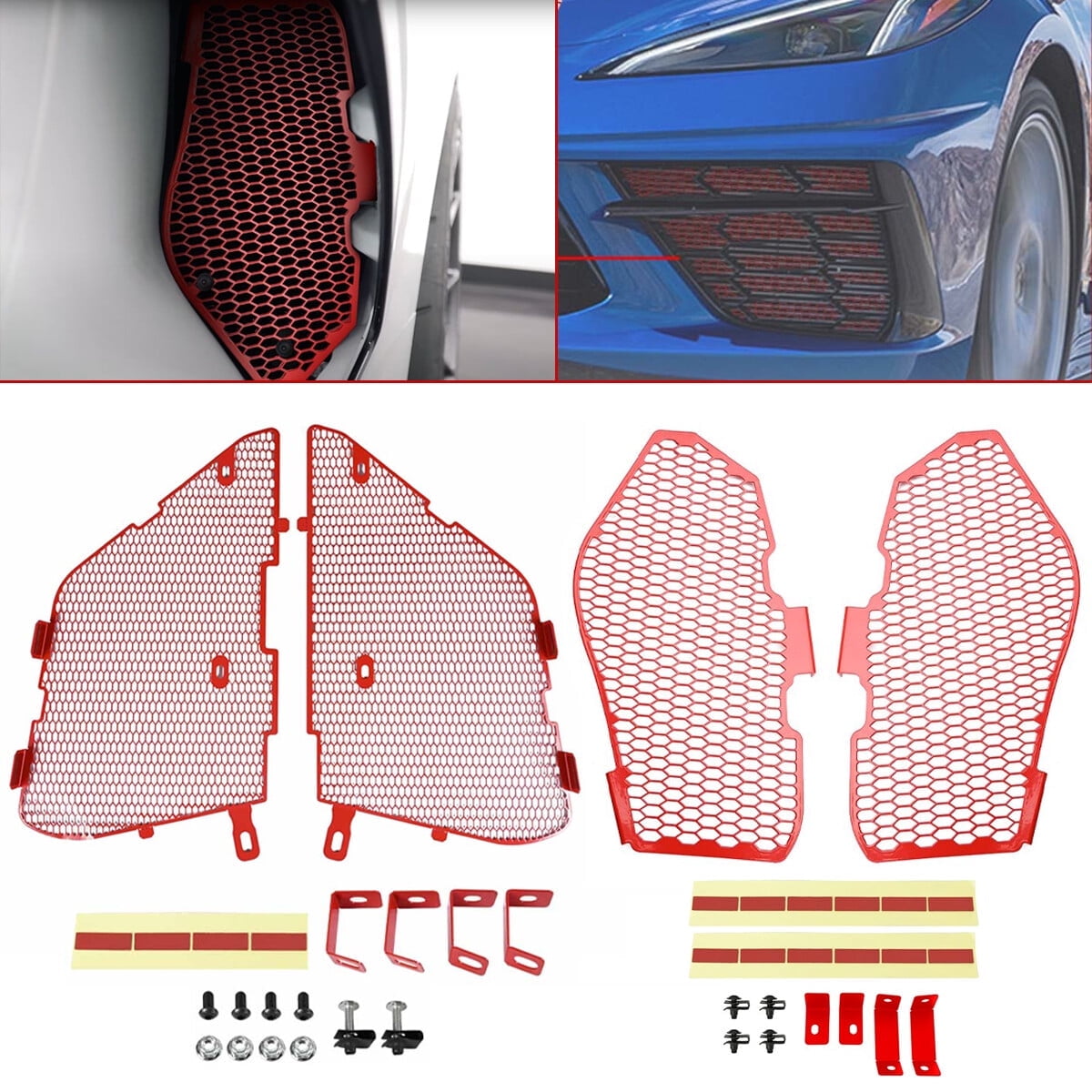 Xomzema For Corvette C8 2020-2023 Front Radiator Grille Guards & Side ...