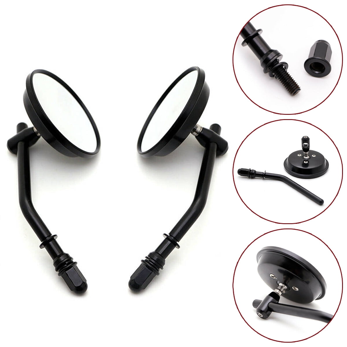 Xomzema For Harley Rear View Aluminum Motorcycle Mirrors for Sportster ...