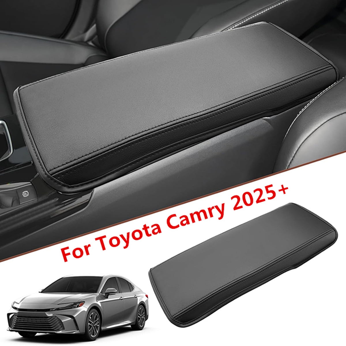 Xomzema For Toyota Camry 2025-2026 Console Armrest Cover, Black PU ...