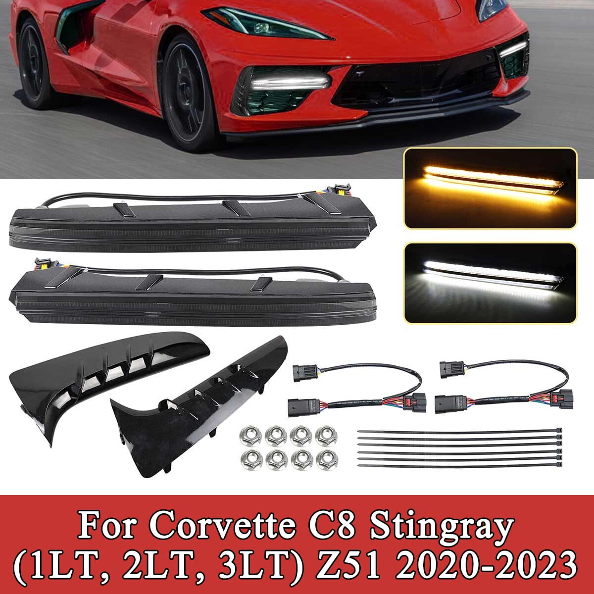 Xomzema LED Grille Bezel Light Bars & Edge Cover for Corvette C8 ...