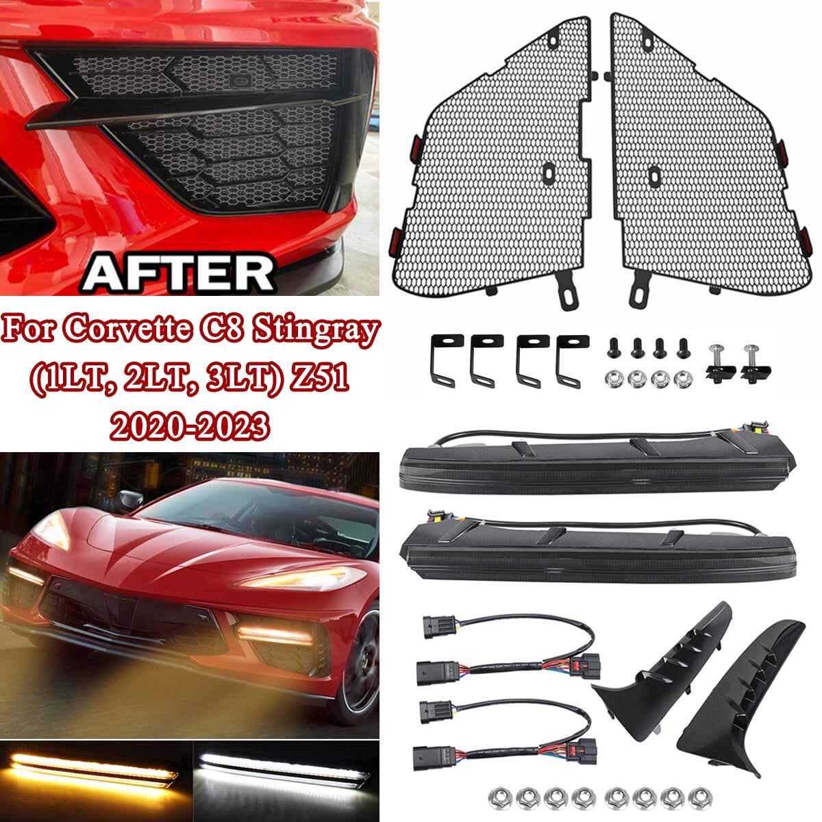 Xomzema LED Grille Bezel Light Bars & Edge Cover & Front Grille Guards ...