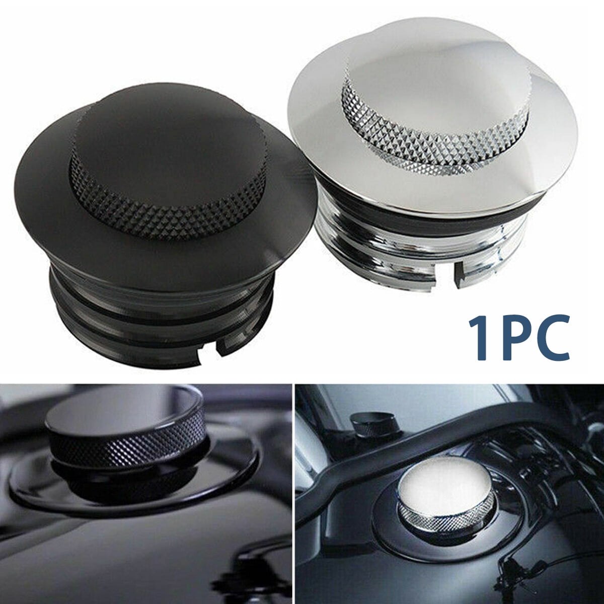 Xomzema Motorcycle Pop-up Oil Gas Black Aluminum Fuel Tank Cap for ...