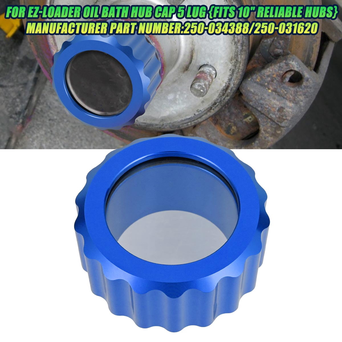 Xomzema Oil Bath Hub Cap with O-Ring for EZ-Loader, 250-034388 Fit 10 ...