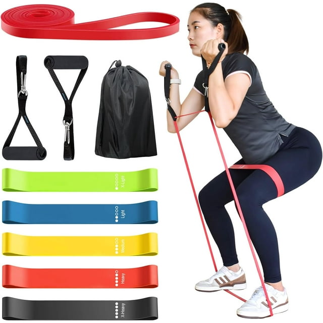XonyiCos Exercise Resistance Bands Set for 5 Natural Latex Workout ...