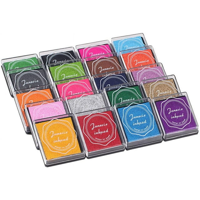 XoreArt Kids' Washable Finger Ink Pads, Non-Toxic, 20 Color DIY Rainbow ...