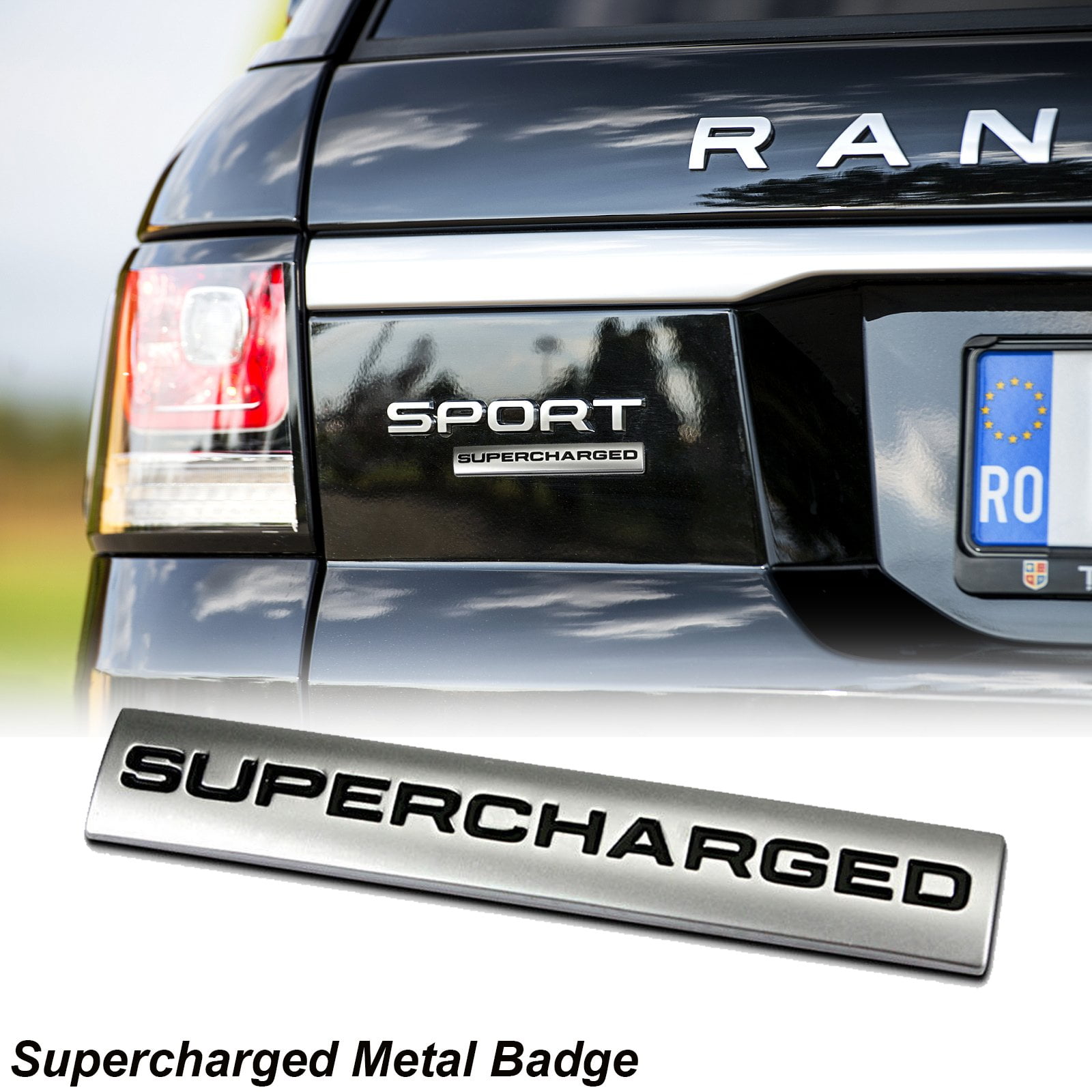 Xotic Tech 1 Piece 3D Metal SUPERCHARGED Emblem Trunk Lid Dash Sticker ...