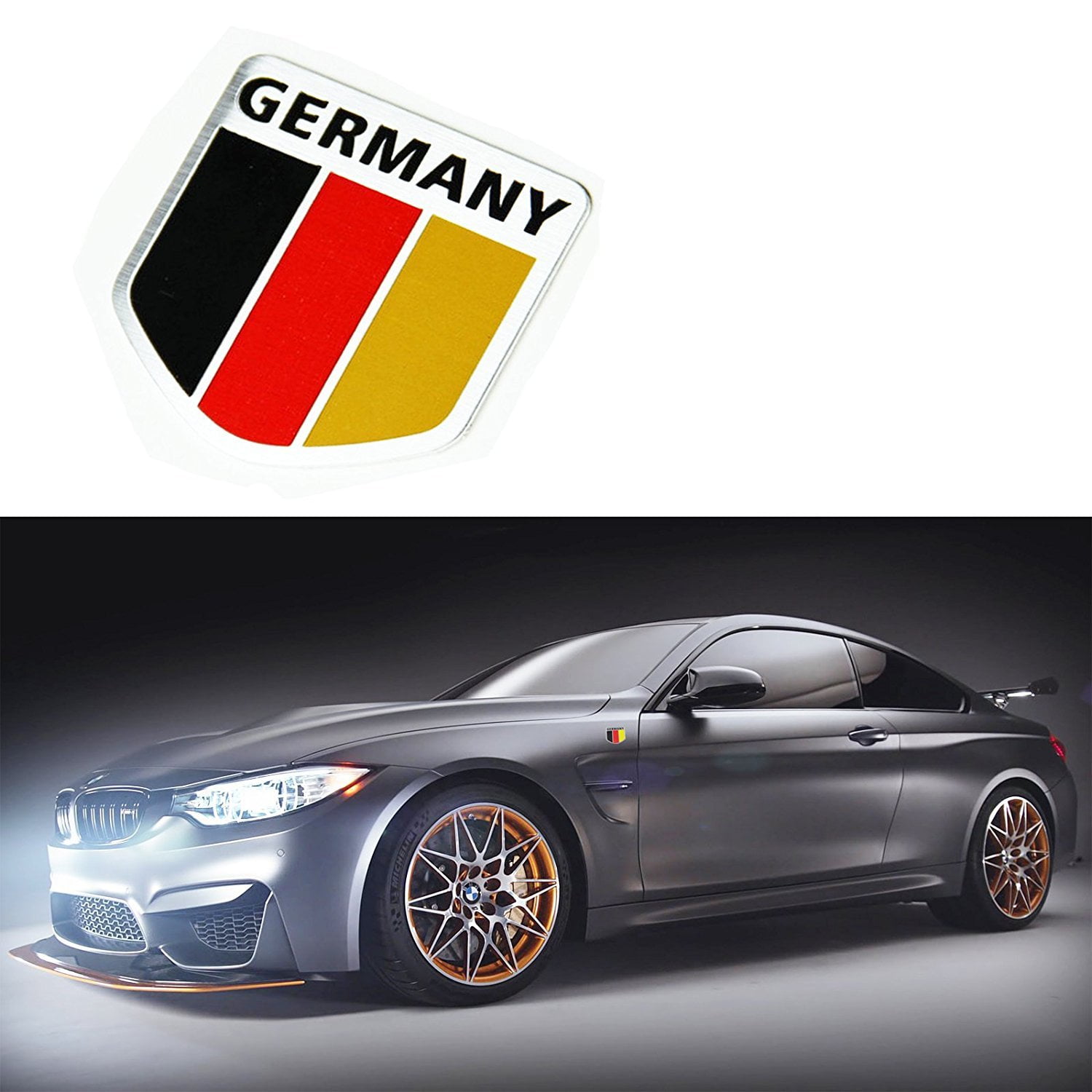 Xotic Tech 1 Piece Alloy Metal German Germany Flag Chrome Emblem Badge ...