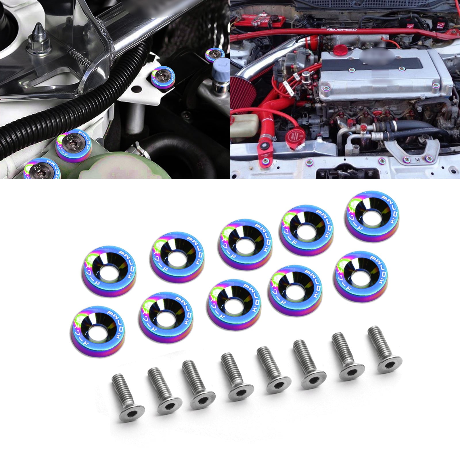 Xotic Tech 10 Pcs Fender Bumper Washer Bolt M6x20mm T6 Grade CNC Billet ...