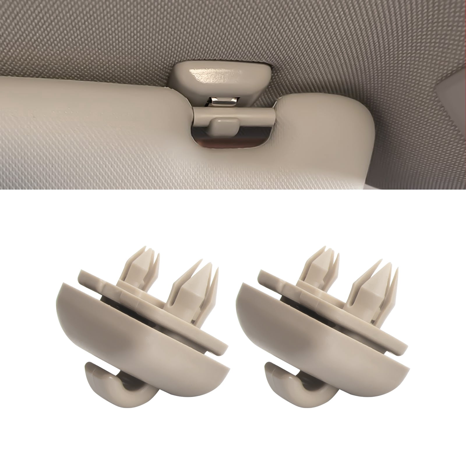 Xotic Tech 2-Pack Beige Interior Sun Visor Hook Clip Bracket, Upgraded ...