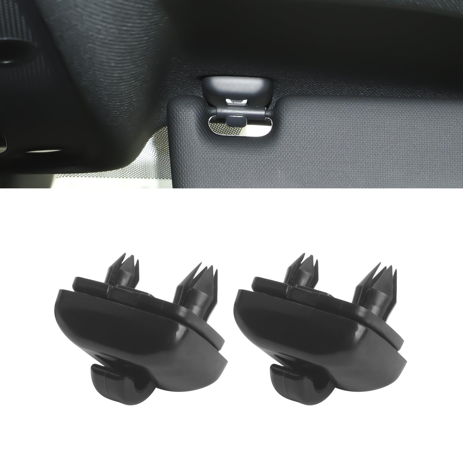 Xotic Tech 2-Pack Black Interior Sun Visor Hook Clip Bracket, Upgraded ...