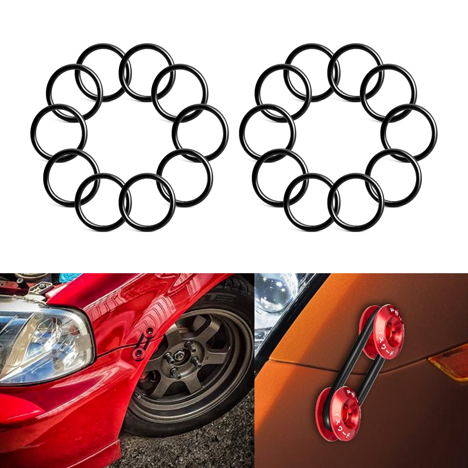 Xotic Tech 20Pcs Bumper Fender Quick Release Fasteners Rubber Bands O ...