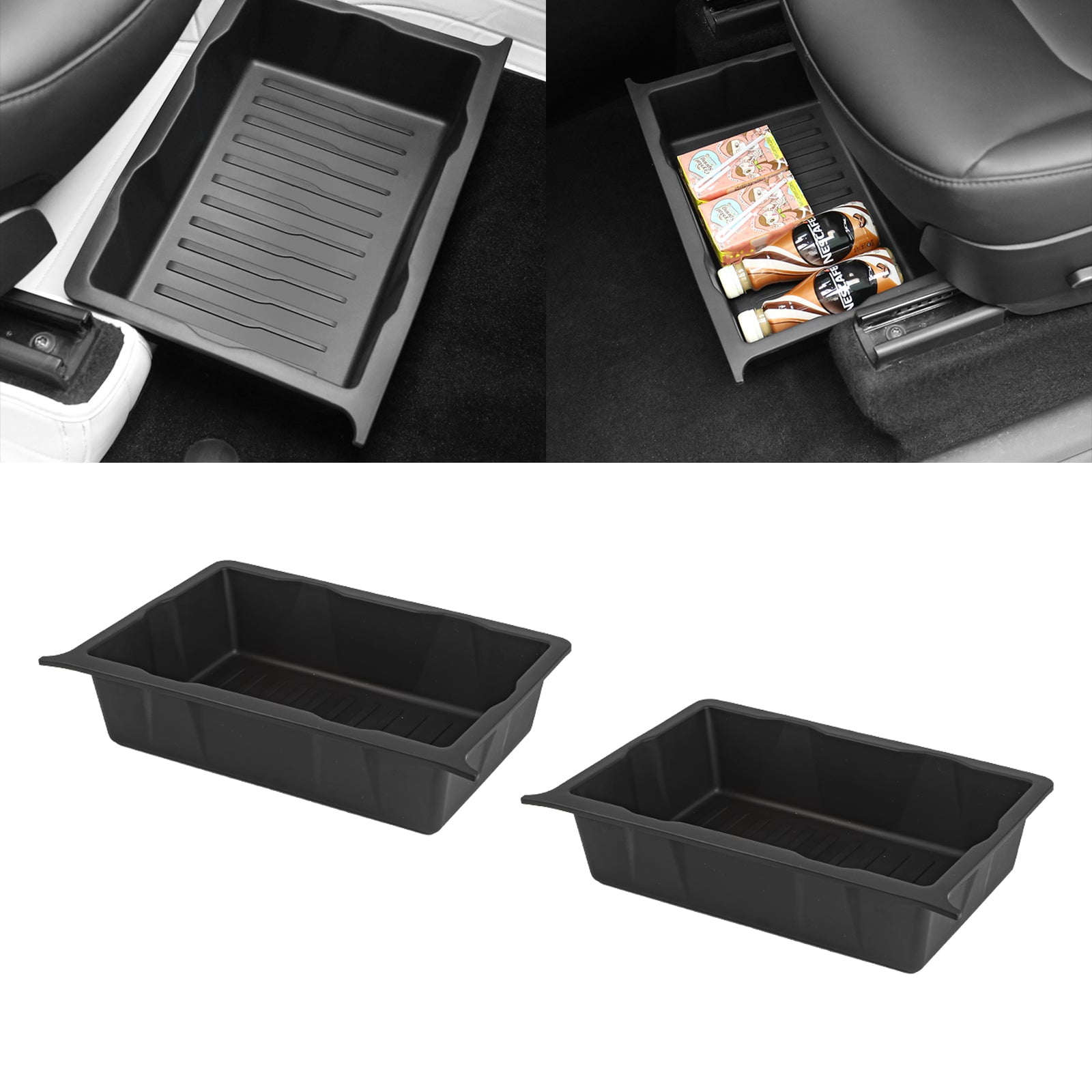 Xotic Tech 2PCS Interior Front Under Seat Insert Storage Organizer ...