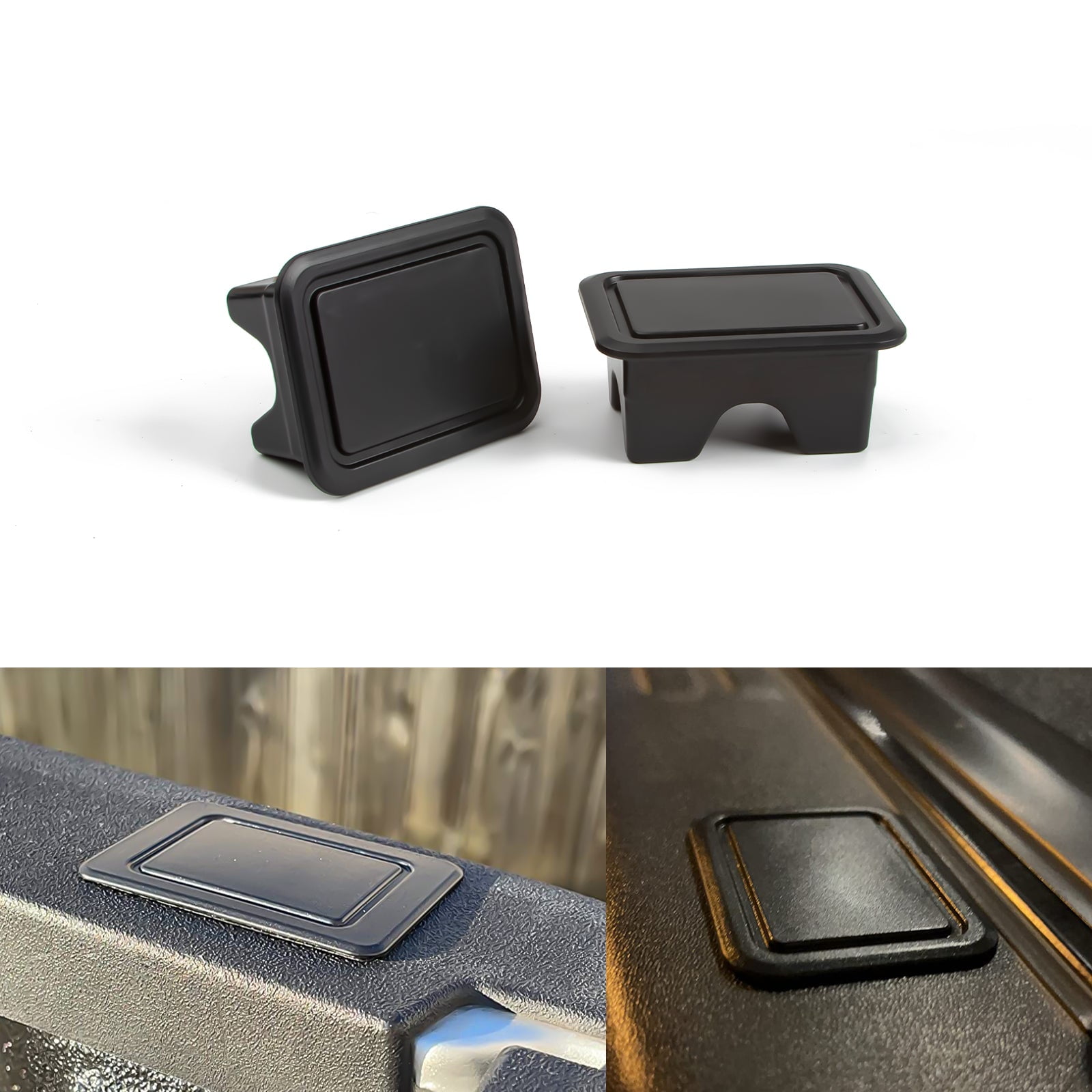 Xotic Tech 2pcs Rear Truck Tonneau Covers Bed Rail Stake Holes Pocket ...