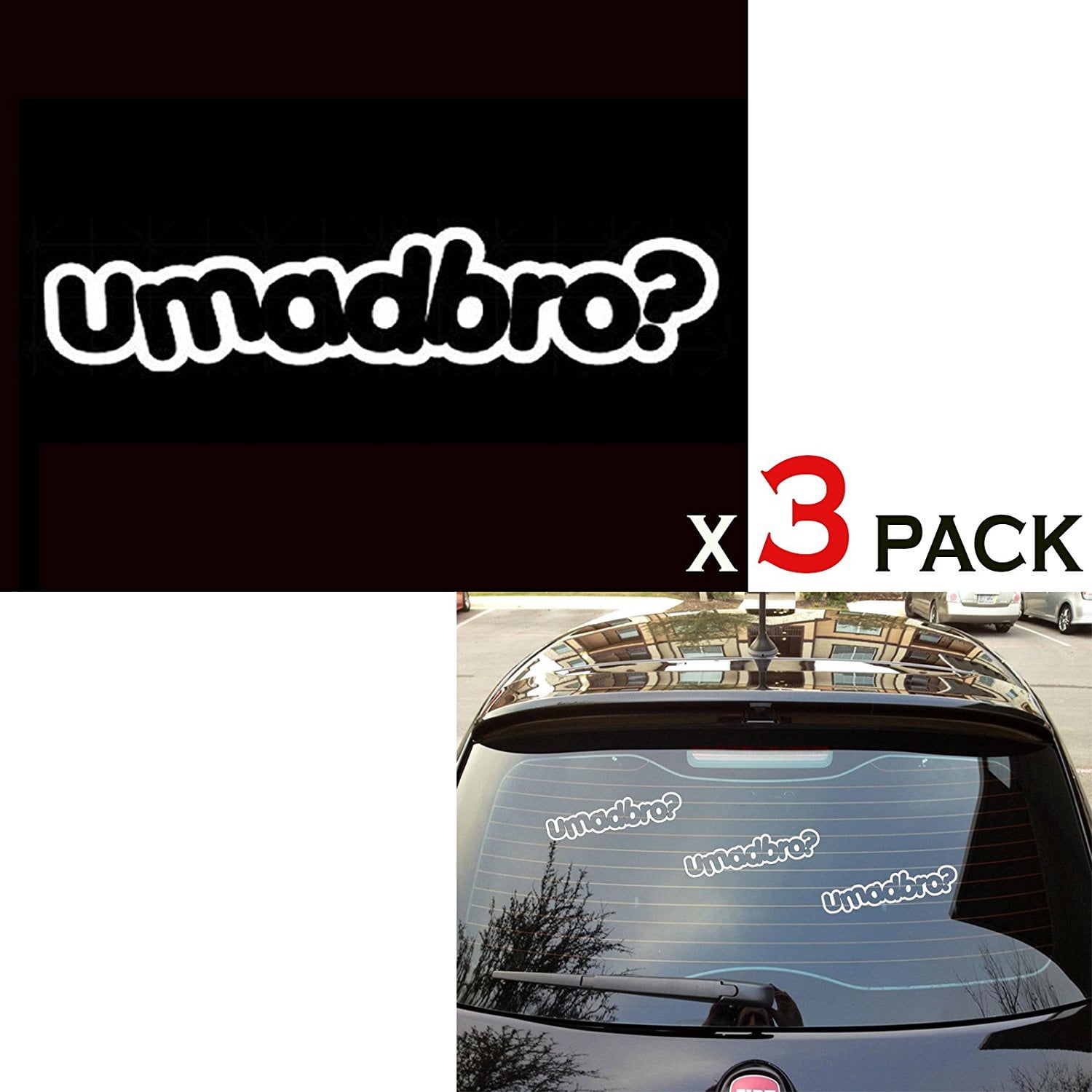 Xotic Tech 3pcs JDM EURO UMADBRO? Car Drifting Racing U Mad Bro? Car ...