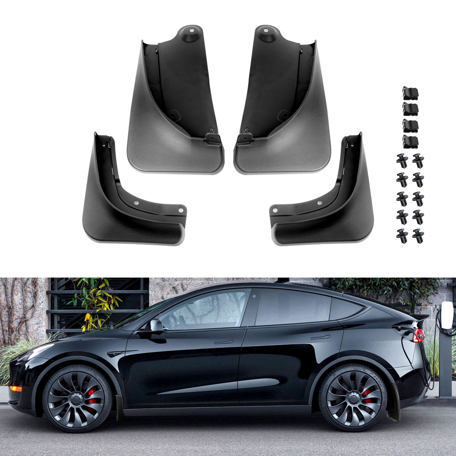 Xotic Tech 4PCS Car Front & Rear Mud Flap Splash Guards Fender Flare ...