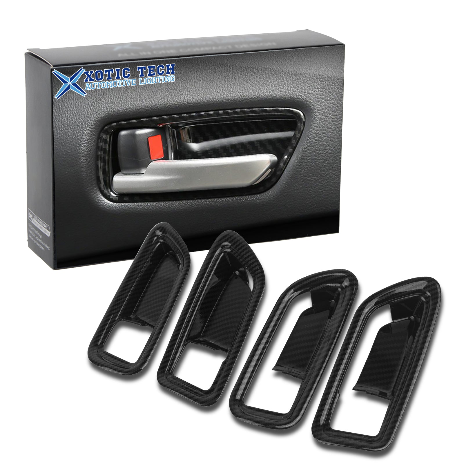Xotic Tech 4Pcs Inner Door Handle Bowl Cover Trim Frame Panel ...