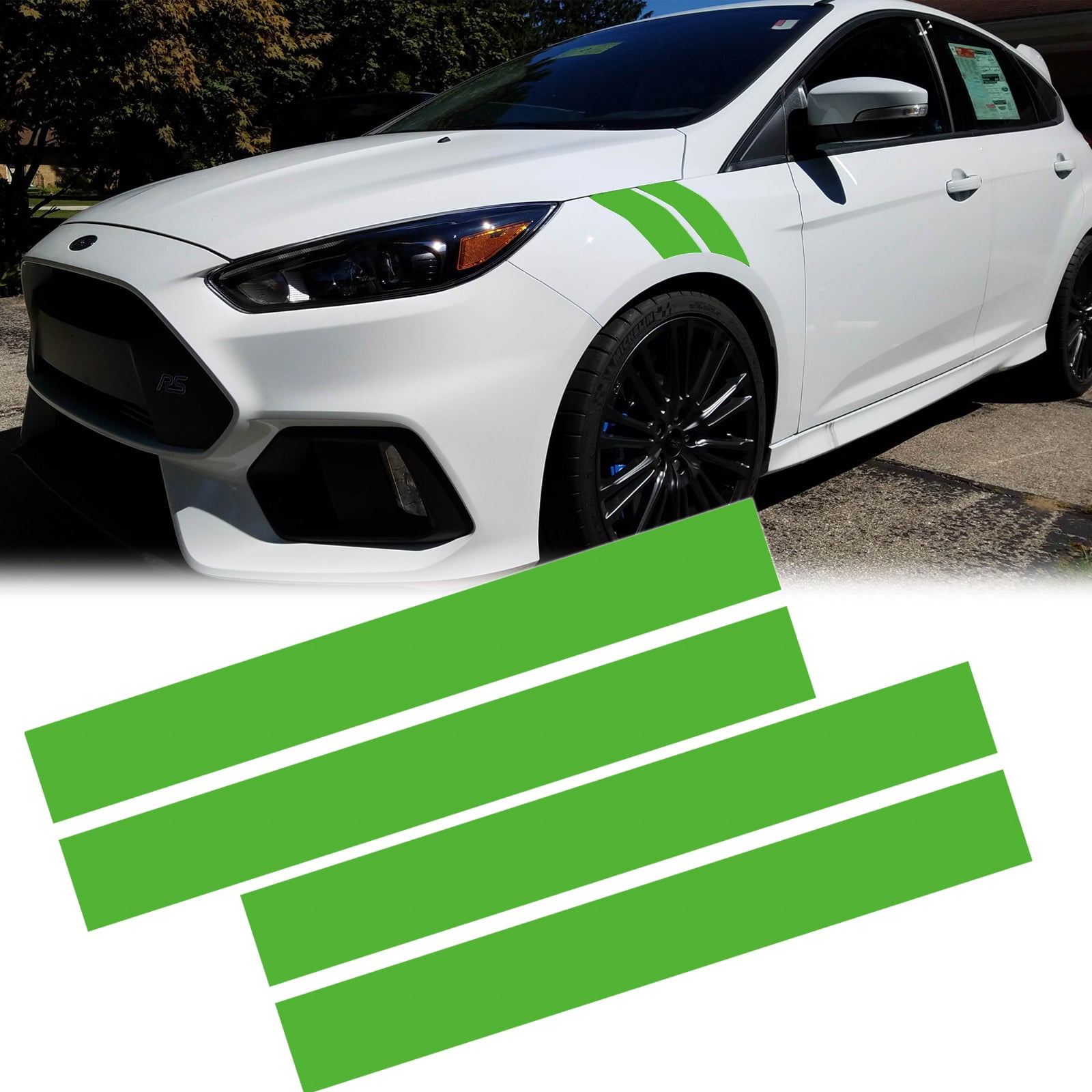 Xotic Tech 4pcs Car Fender Stripes Hash Marks KK Vinyl Sticker ...