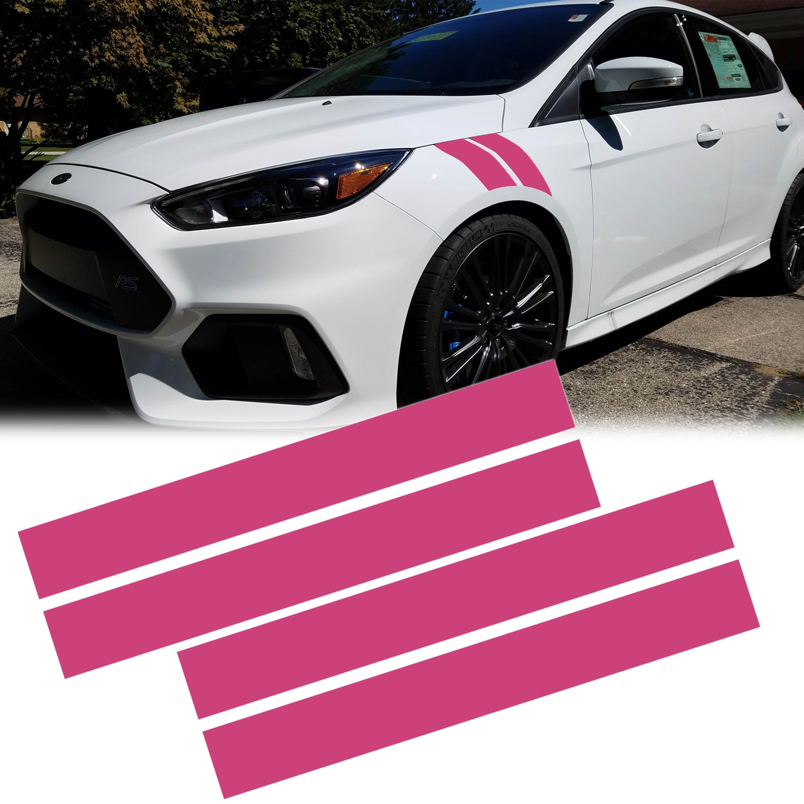 Xotic Tech 4pcs Car Fender Stripes Hash Marks KK Vinyl Sticker ...