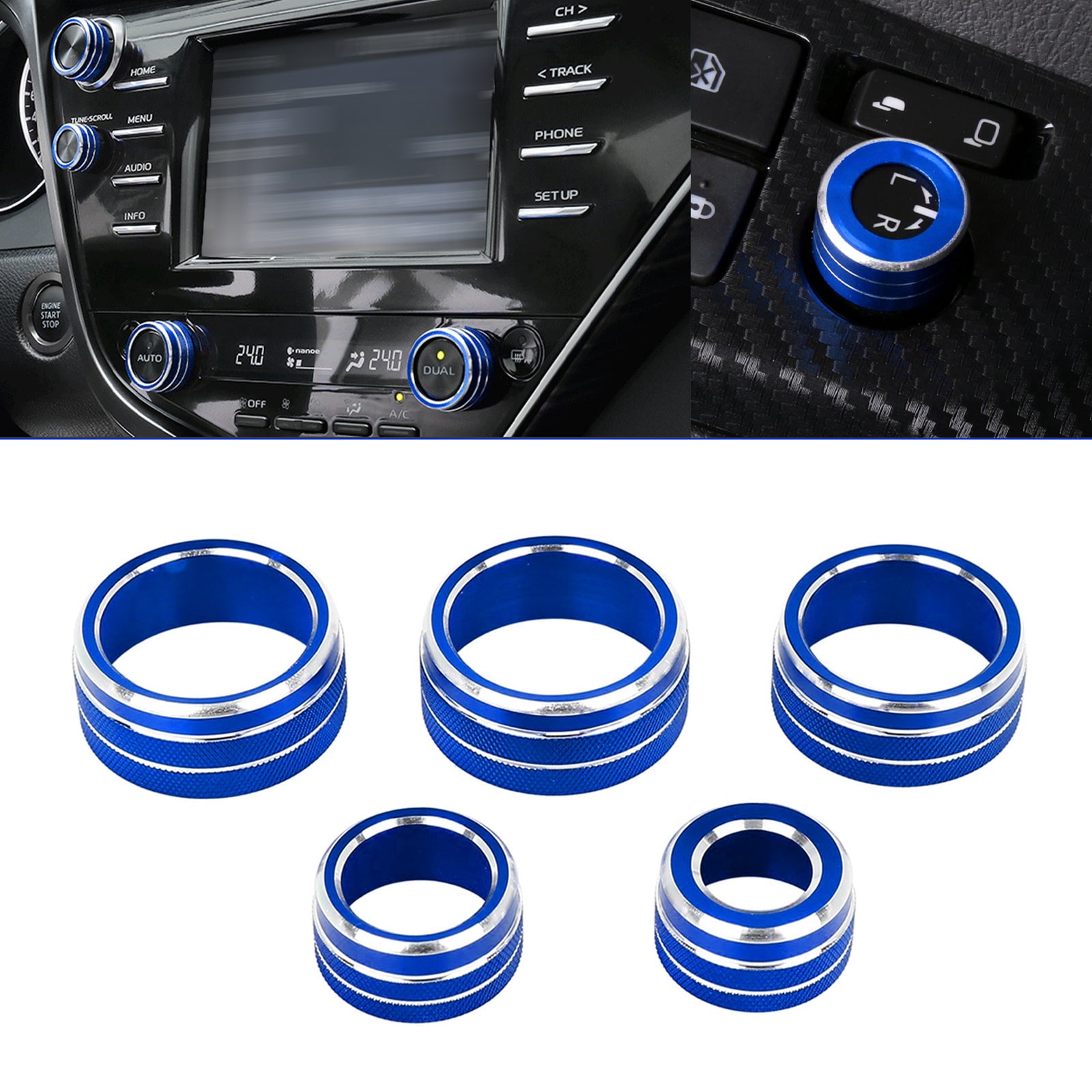 Xotic Tech 5pcs Center Console AC Climate Knob + Audio Knob + Function ...