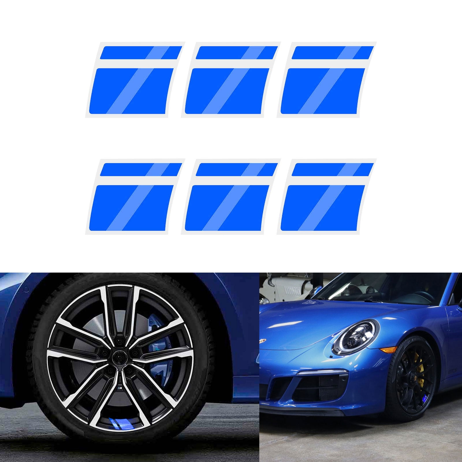 Xotic Tech 6Pcs Car Exterior Reflective Sporty Racing Style Tire Rim ...