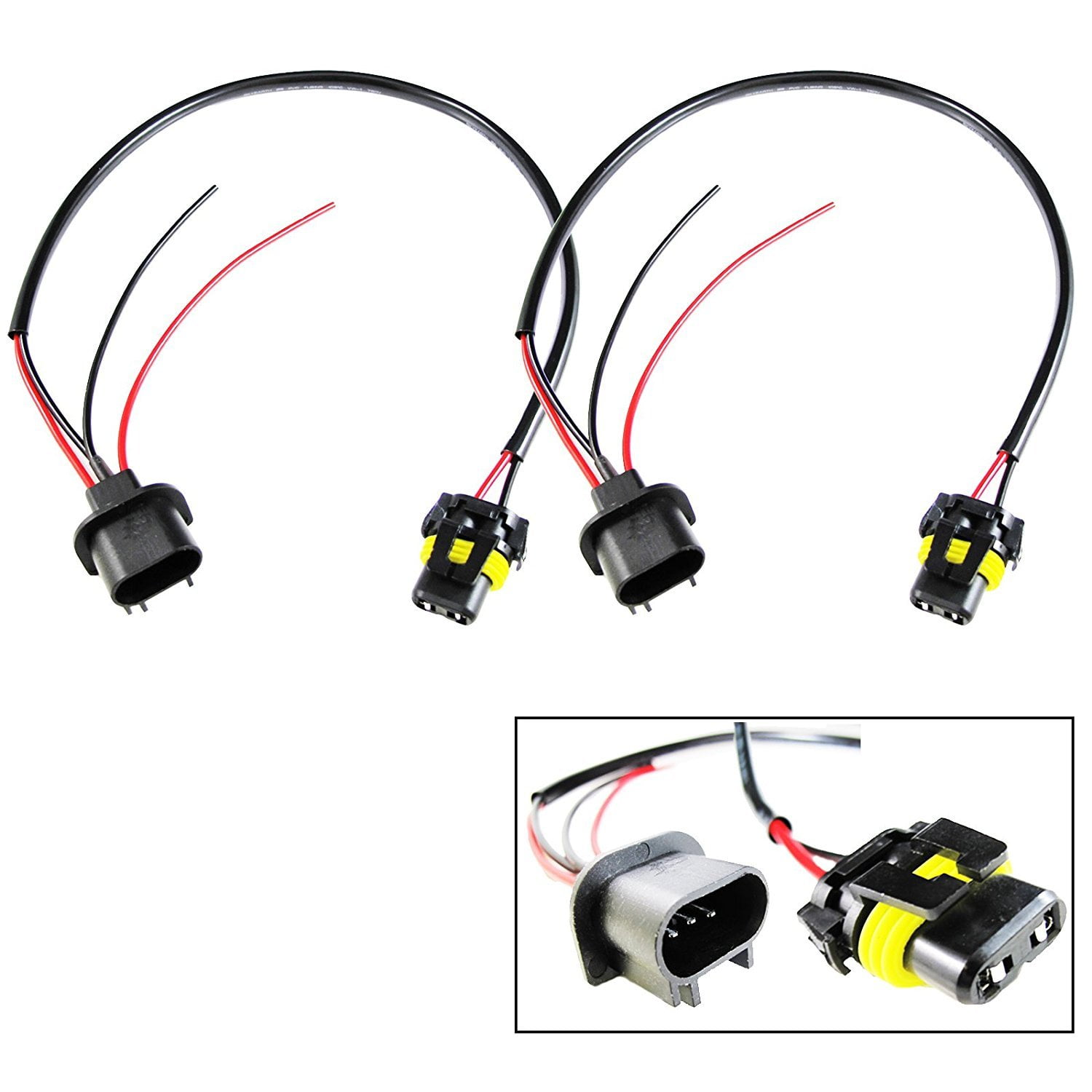 Xotic Tech 9006 To H13 Conversion Wires Adapters For Headlight Retrofit ...