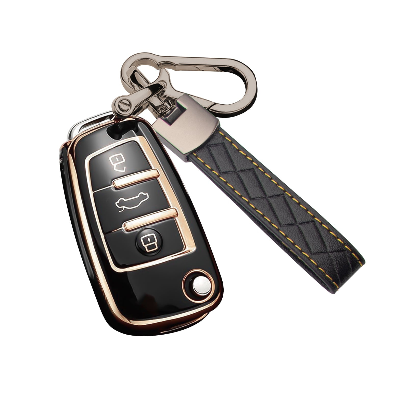 Xotic Tech Black Soft TPU 3-Button Full Protect Seal Cover Flip Keyless ...