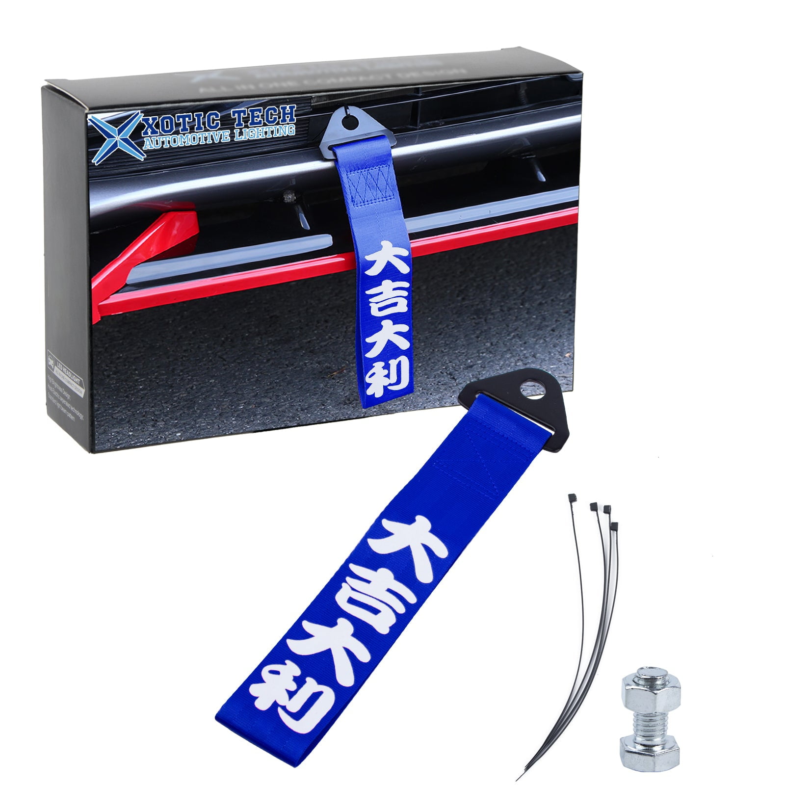 Xotic Tech Blue JDM Style Chinese Slogan Track Racing Towing Strap ...