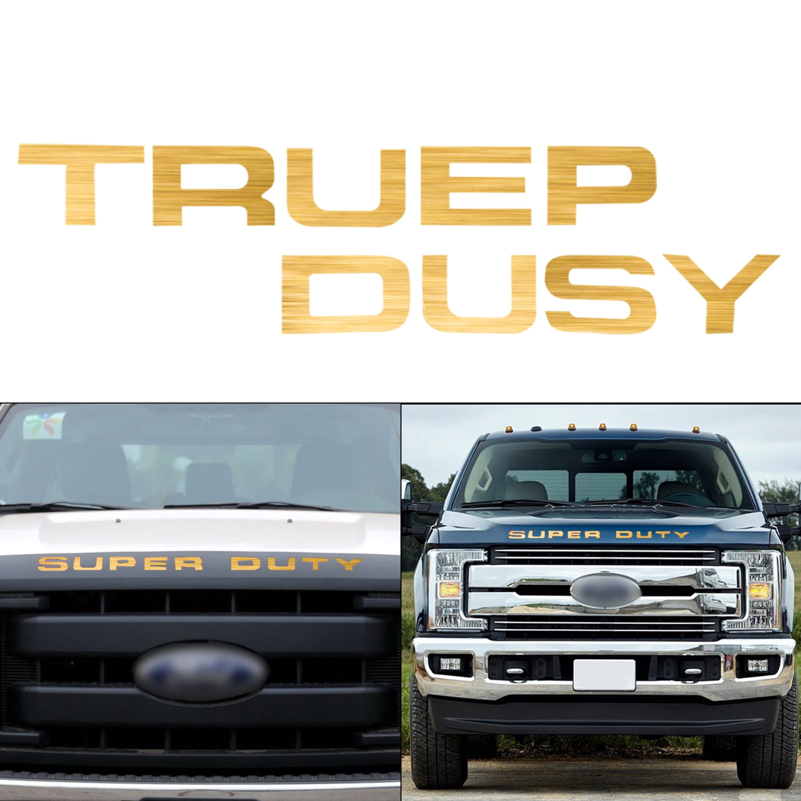 Xotic Tech Brushed Gold Thin Vinyl Letters Decal Stickers For Ford F ...