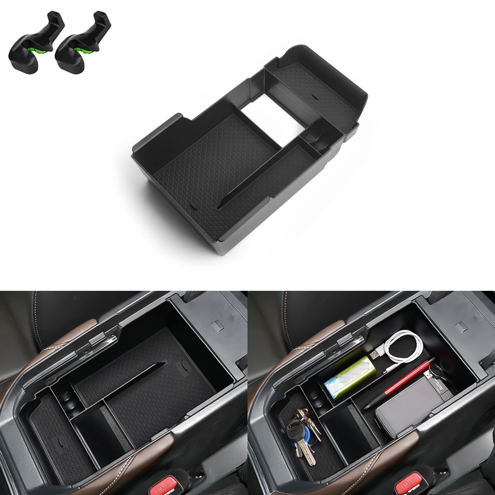 Xotic Tech Car Center Console Organizer Tray Armrest Glove Secondary ...