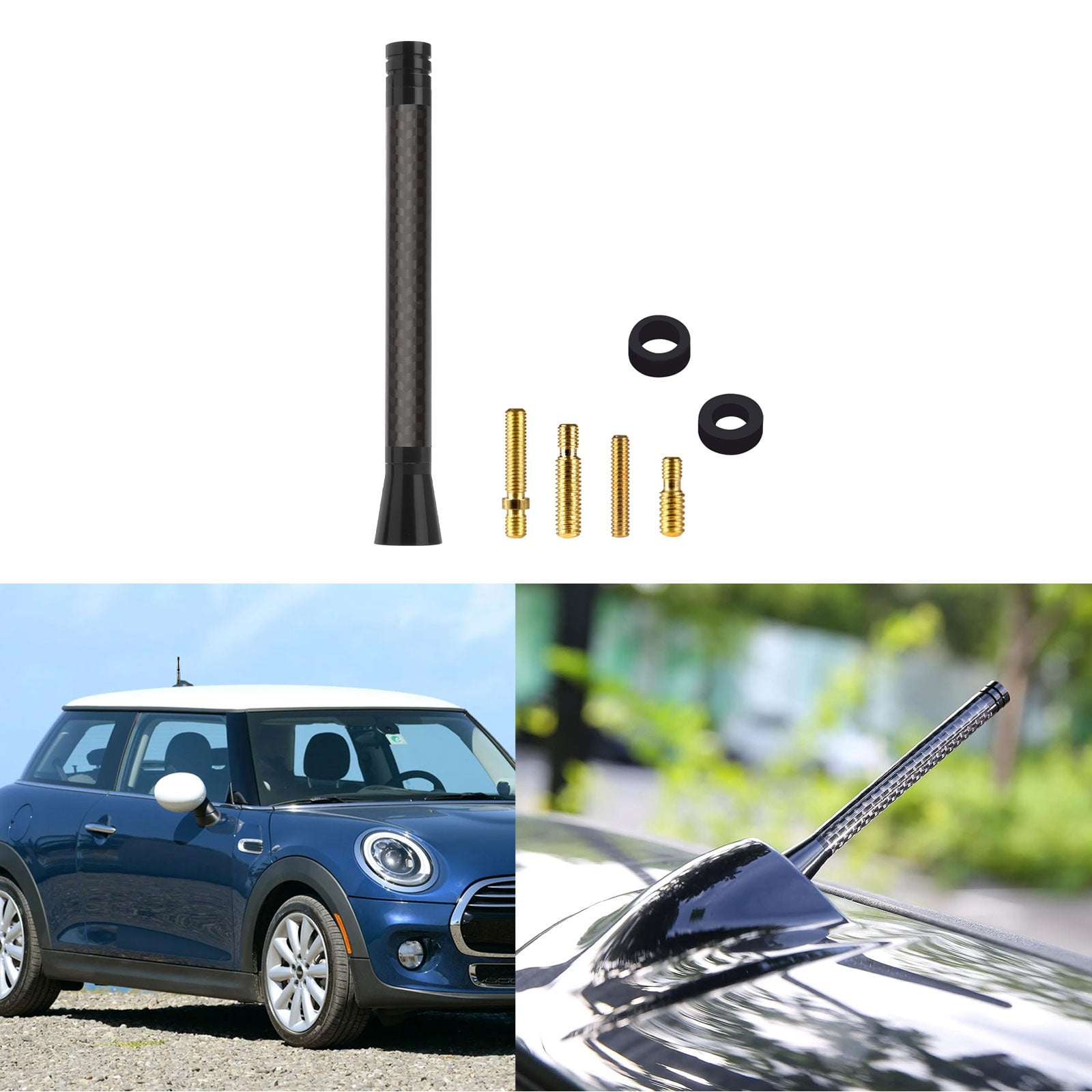 Xotic Tech Car Long Antenna Carbon Fiber Checkerboard Theme Compatible ...