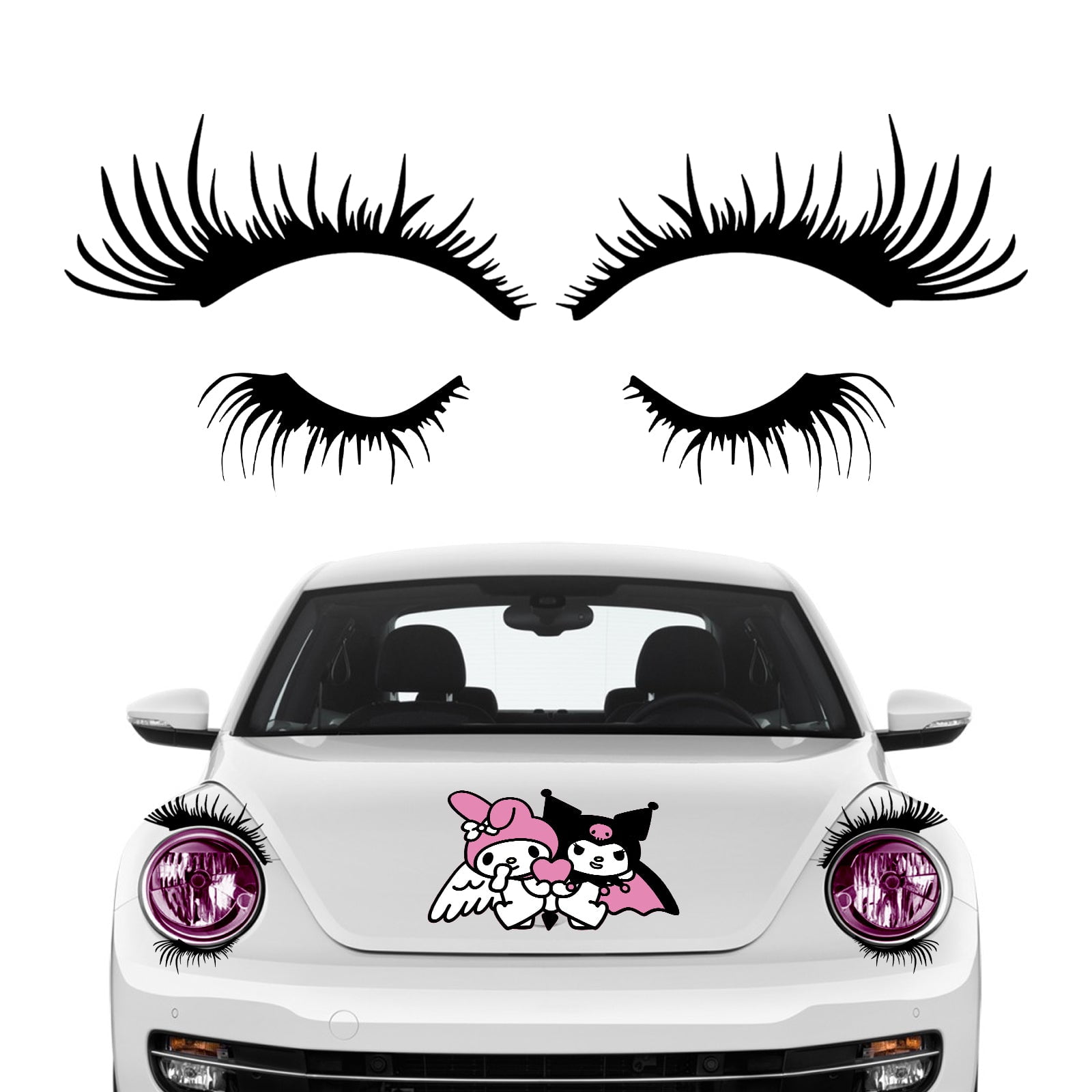 Xotic Tech CarLashes Black Car Headlight Eyelashes Stickers Fashion ...