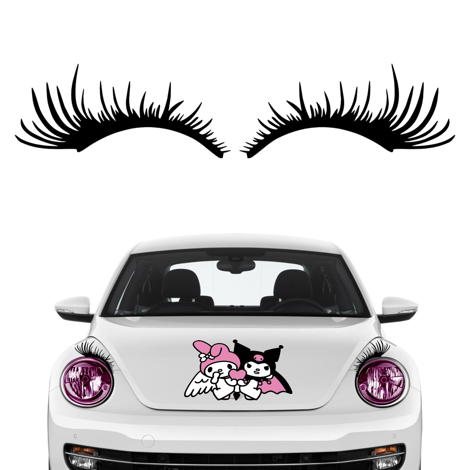 Xotic Tech CarLashes Black Car Headlight Eyelashes Stickers Fashion ...