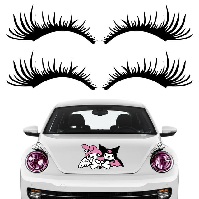 Xotic Tech CarLashes Black Car Headlight Eyelashes Stickers Fashion ...
