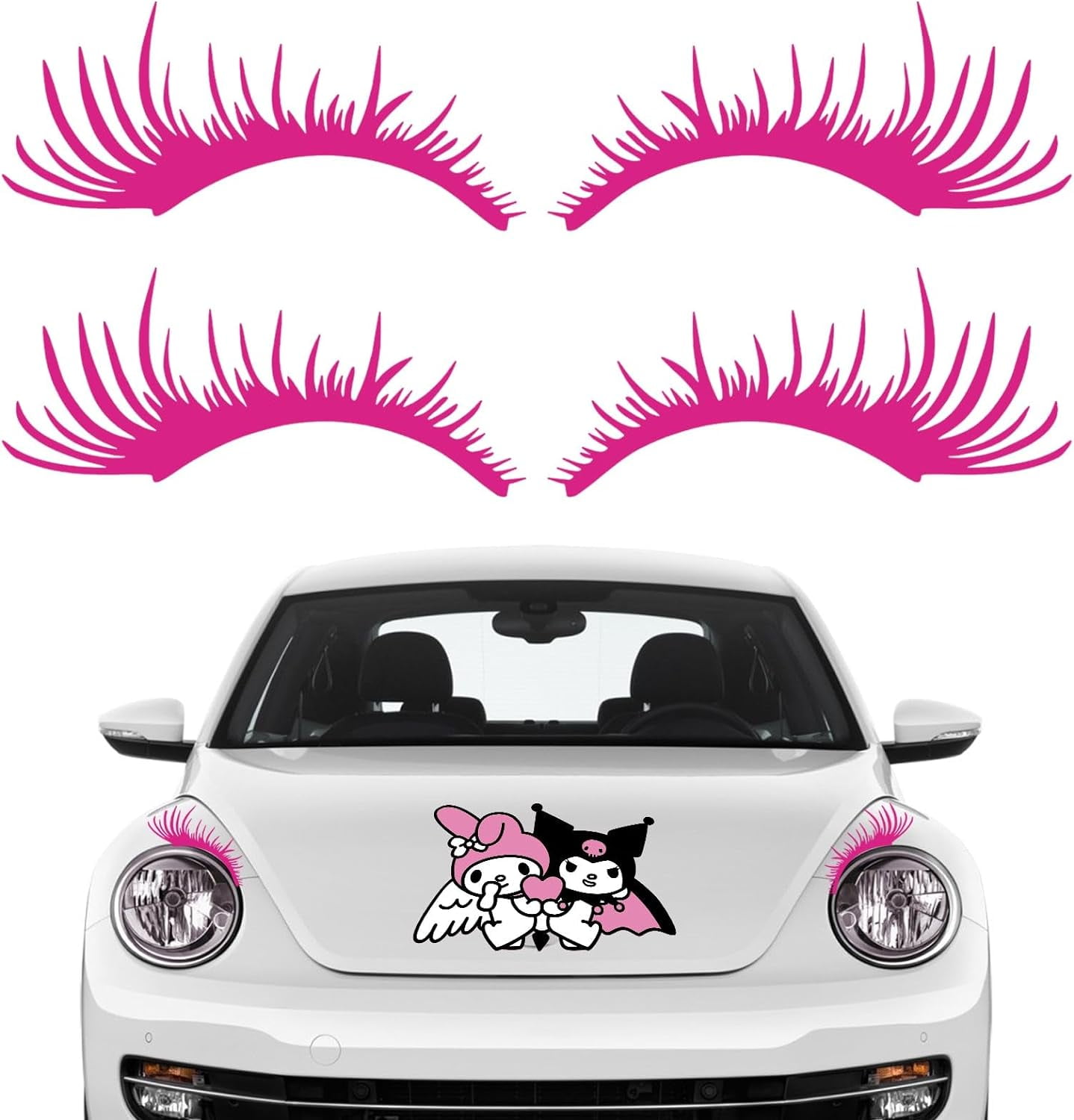 Xotic Tech CarLashes Pink Car Headlight Eyelashes Stickers Fashion Fake ...