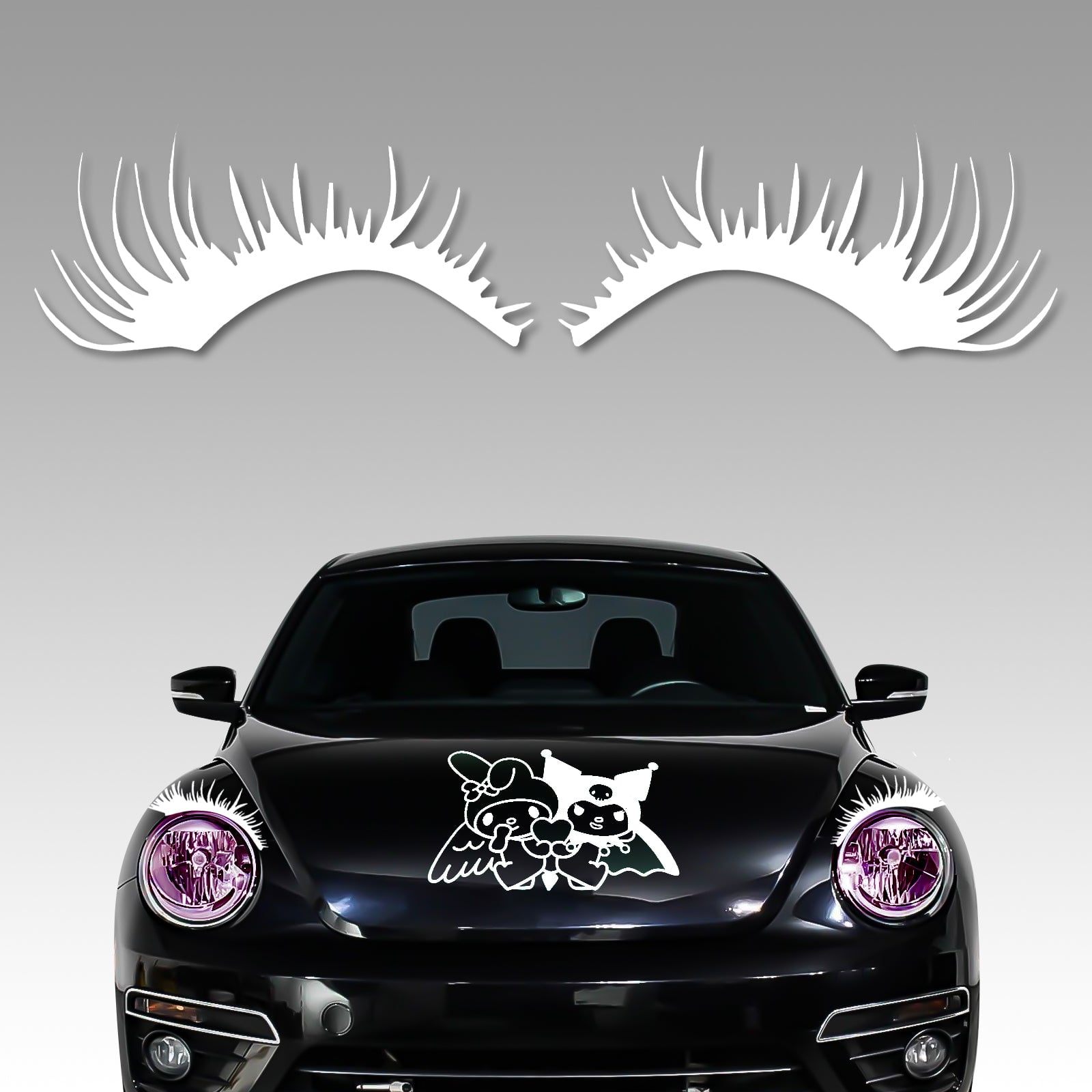 Xotic Tech CarLashes White Car Headlight Eyelashes Stickers Fashion ...