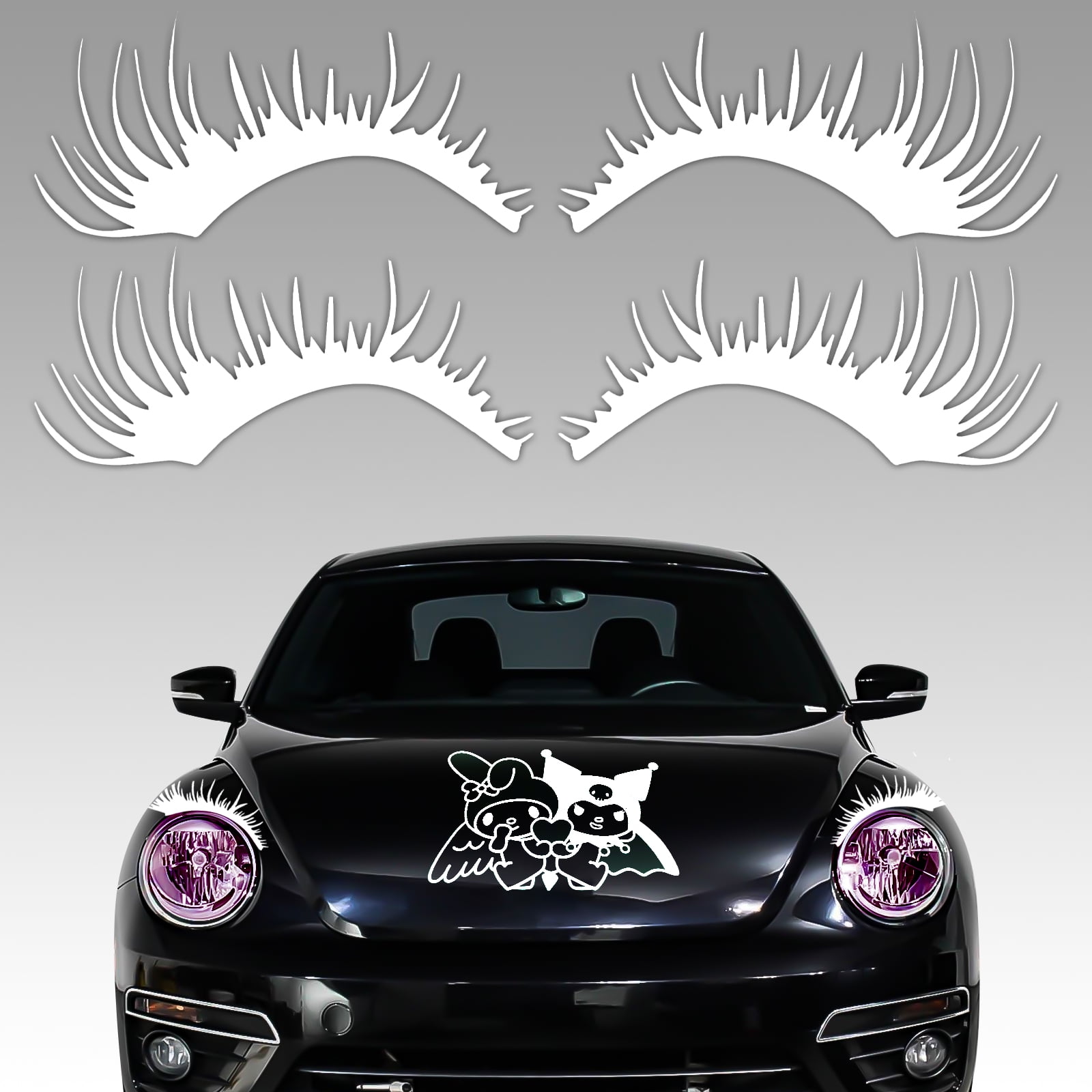 Xotic Tech CarLashes White Car Headlight Eyelashes Stickers Fashion ...