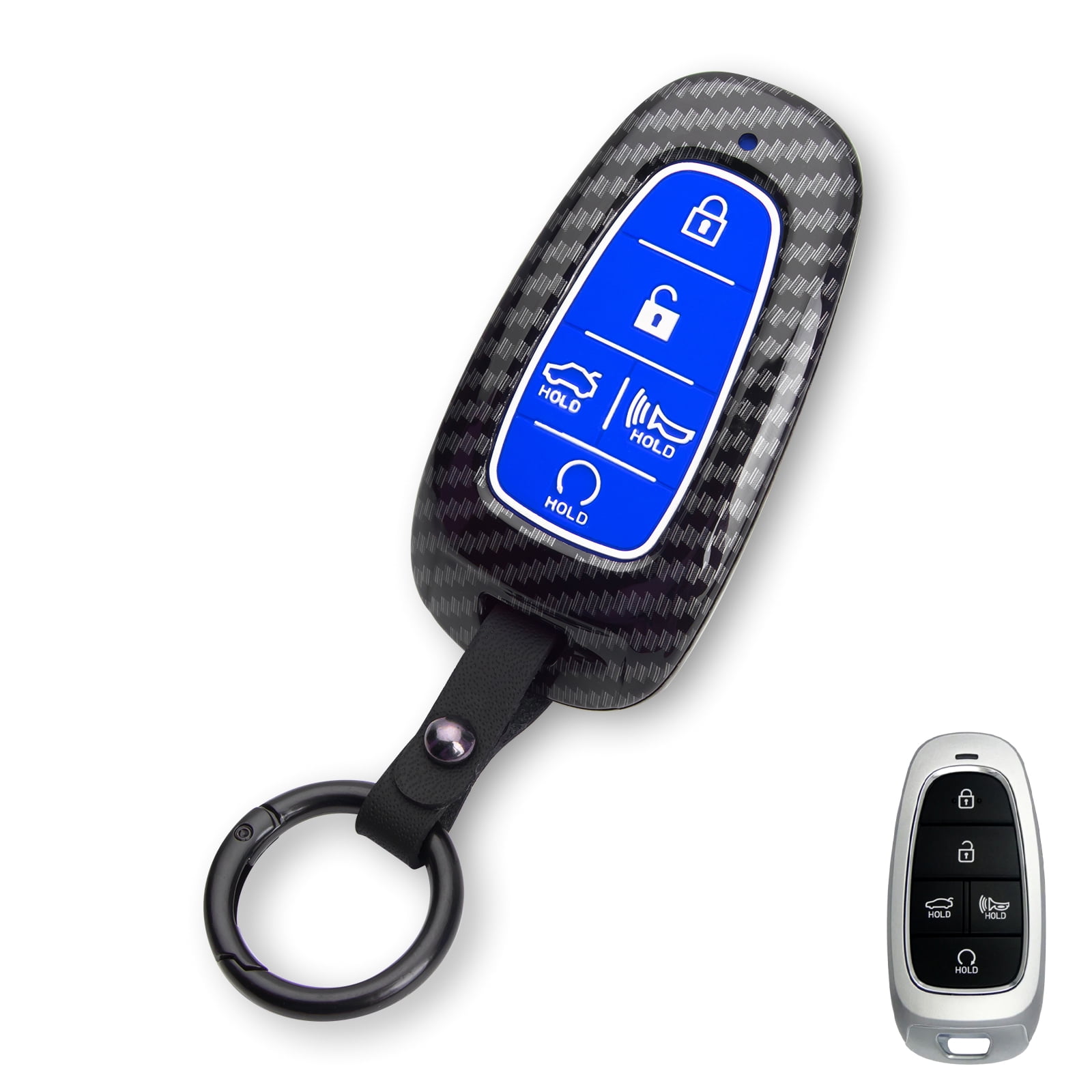 Xotic Tech Carbon Fiber Pattern Black Silicone Case Key Fob Cover Full ...