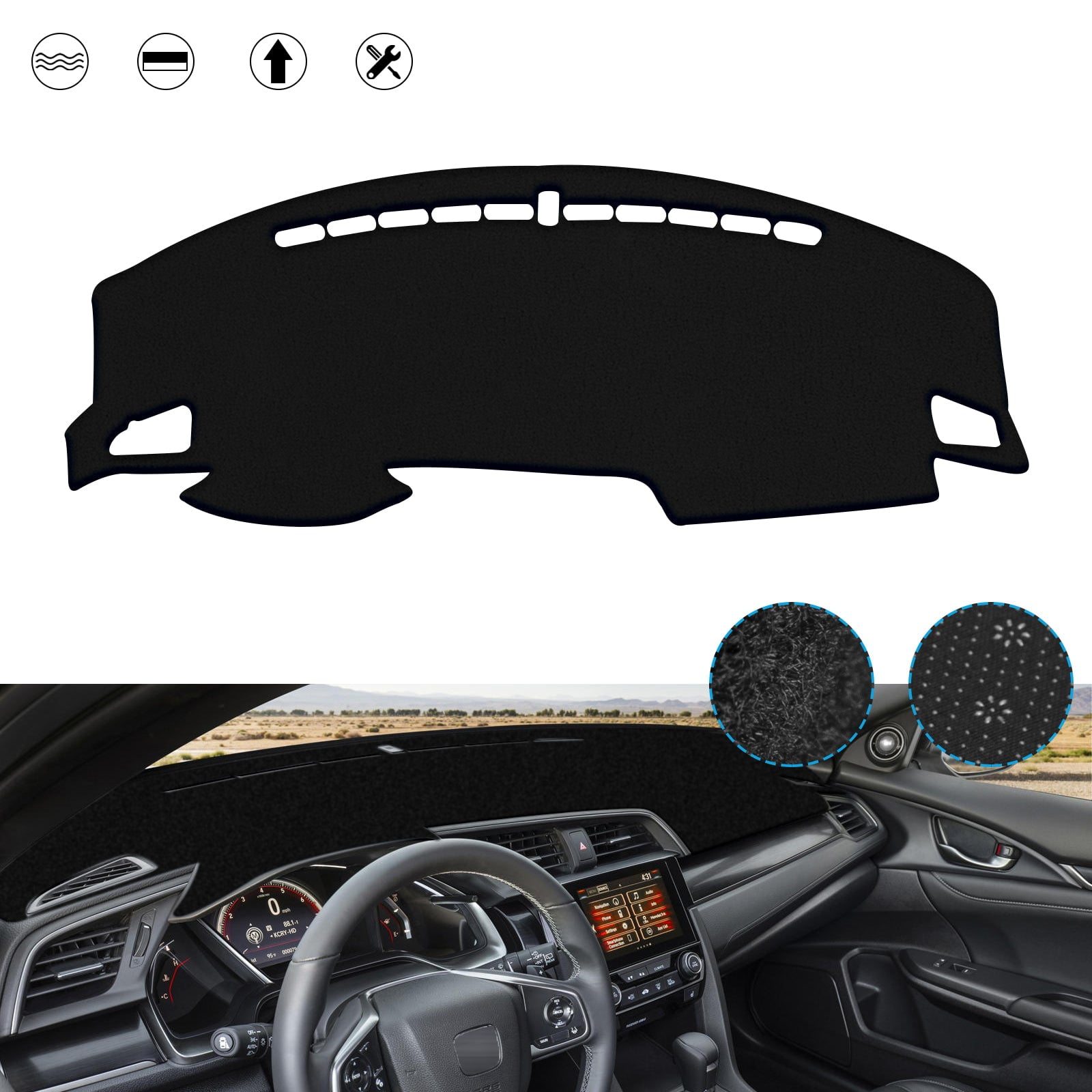 Xotic Tech Center Console Dashboard Mat Cover Pre-cut Sunshade Sun ...