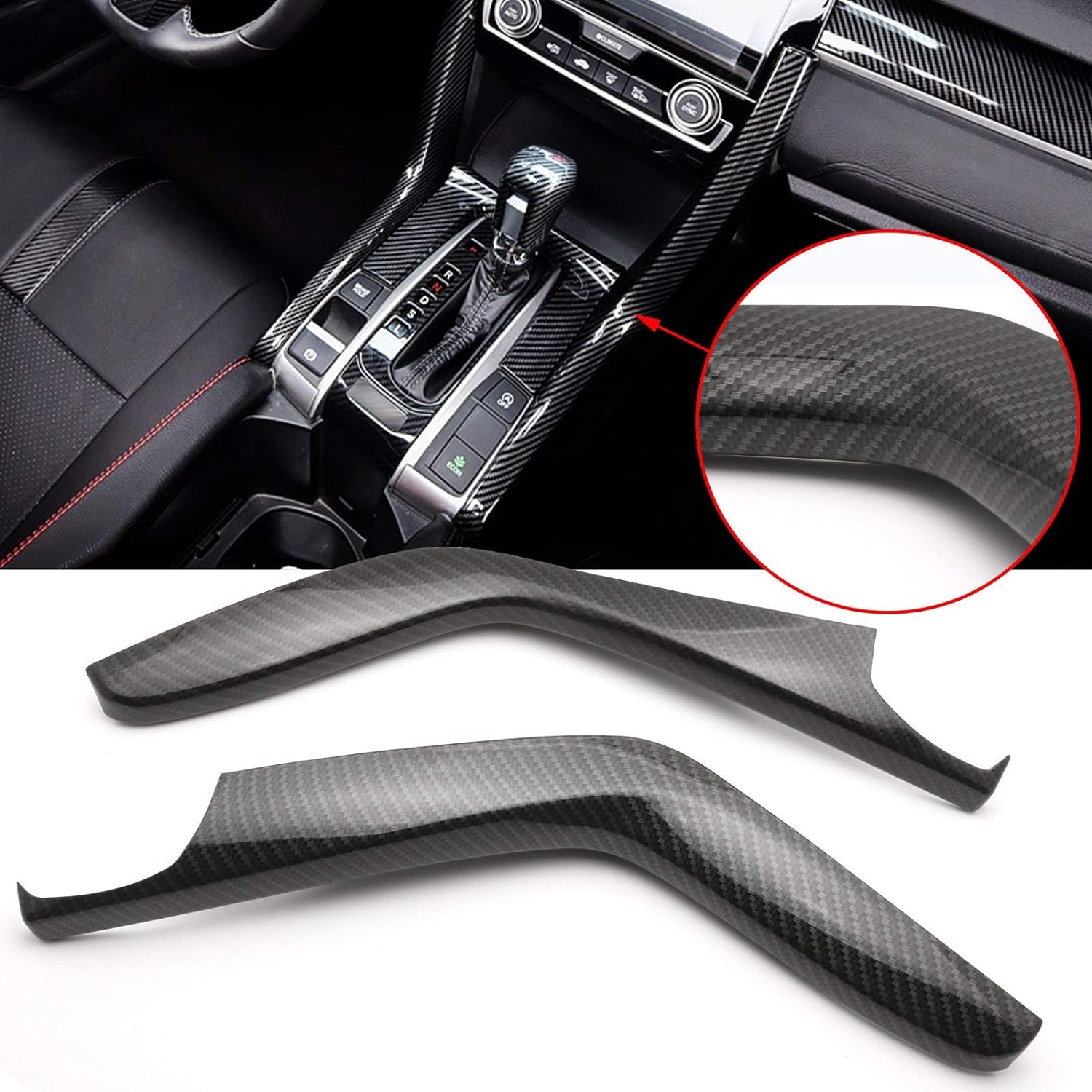 Xotic Tech Center Console Gear Control Panel Side Cover Trim, Carbon ...