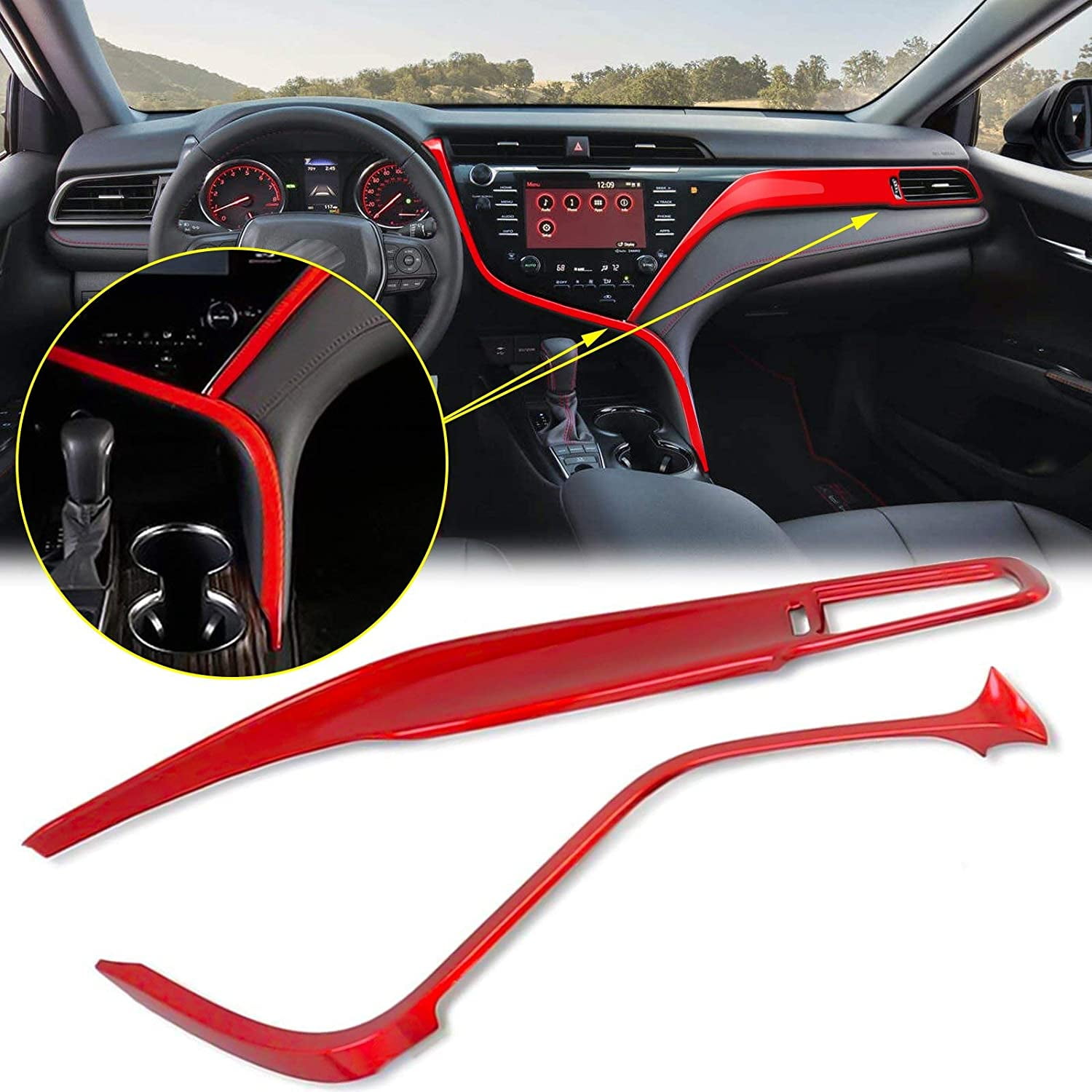Xotic Tech Center Console Stripe and Passenger Dash AC Vent Panel Cover ...