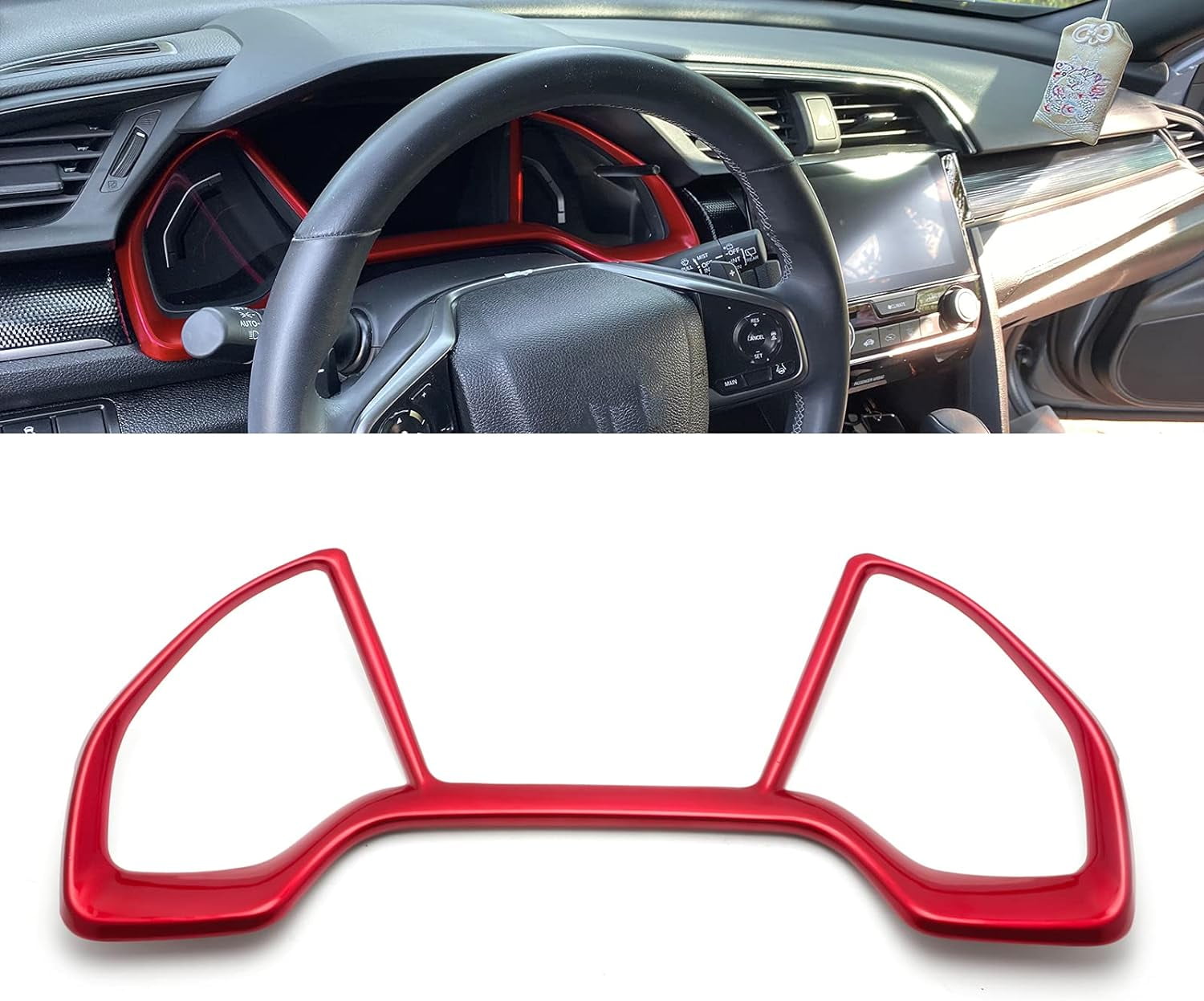 Xotic Tech Dashboard Instrument Dial Panel Frame Cover Trim Sporty Red ...