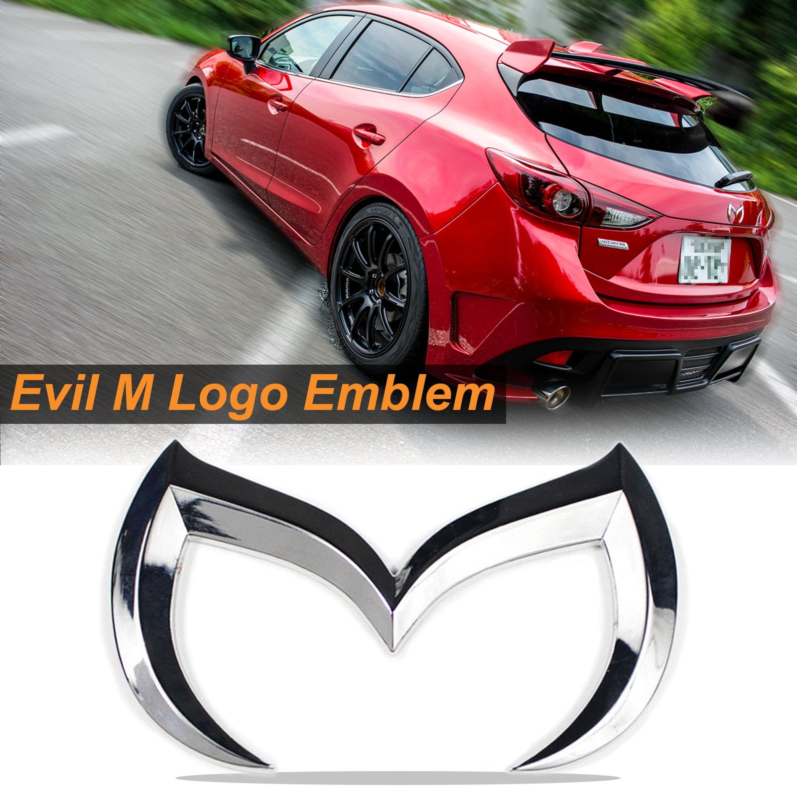 Xotic Tech Evil M Emblem Logo Badge Decal for Mazda3 6 Mazdaspeed CX 3 ...