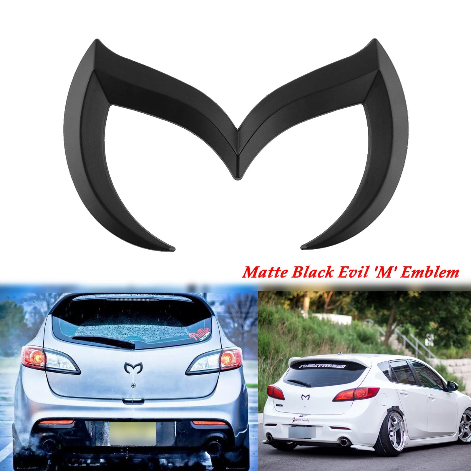 Xotic Tech Evil M Emblem Logo Badge Decal for Mazda3 6 Mazdaspeed CX 3 ...