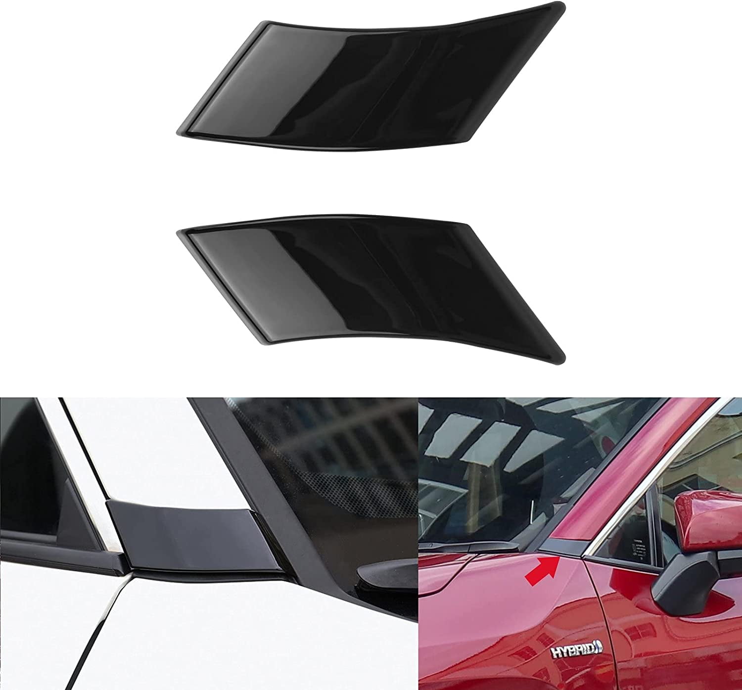 Xotic Tech Exterior Front Side Door Window A Pillar Molding Cover Trim ...